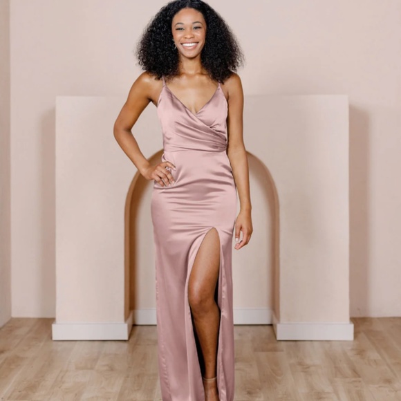 Revelry | Dresses | Reverly Rava Satin Dress Rose Quartz | Poshmark